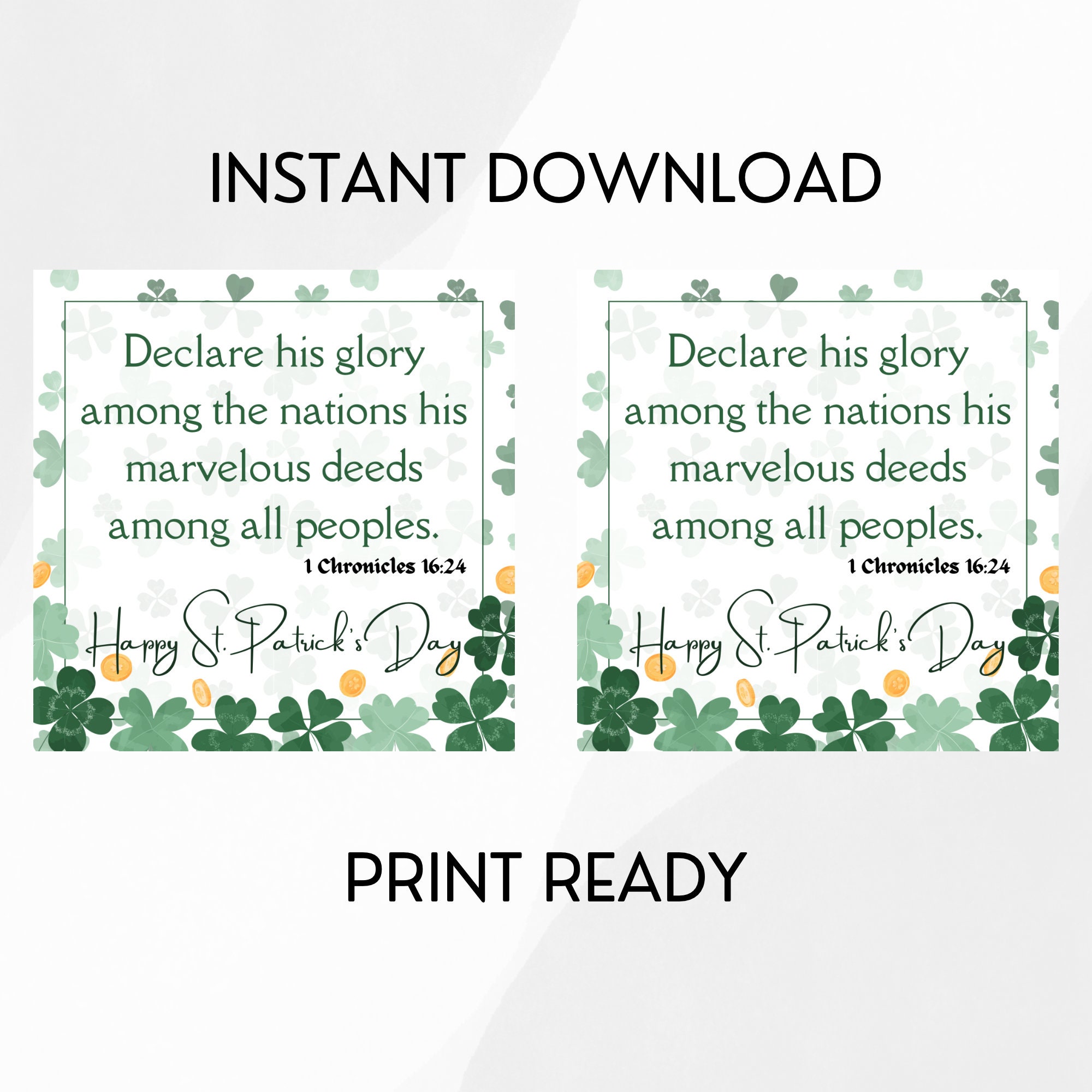 St Patrick’s Day Scripture Printable Card/gift Tag - Etsy