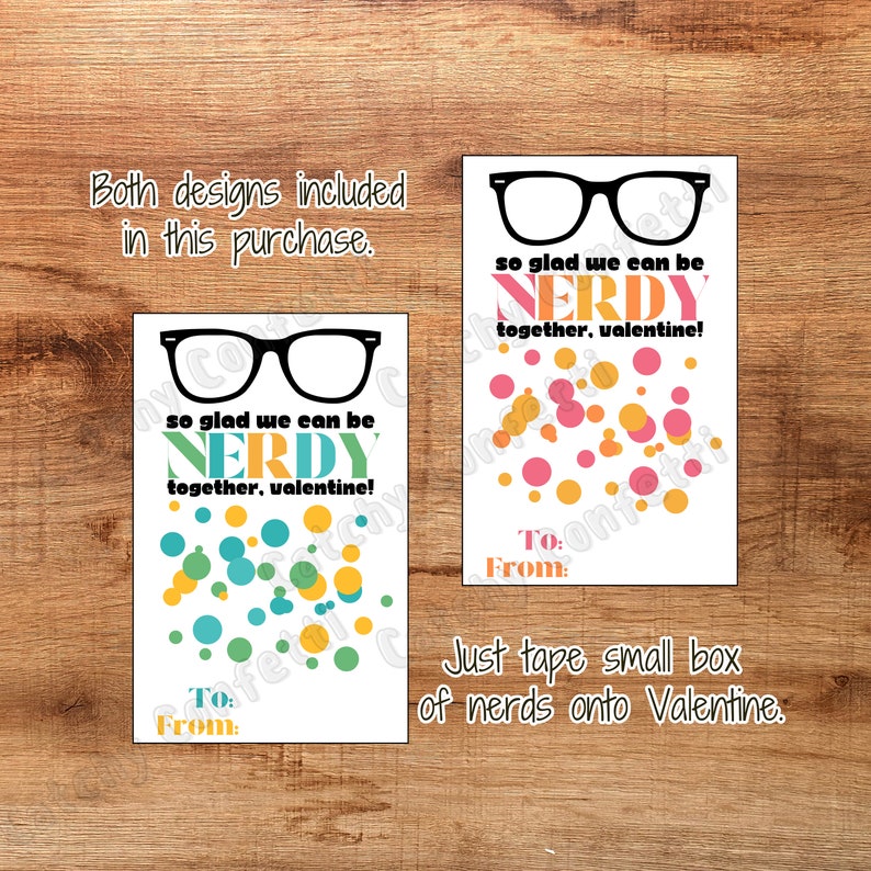 Nerds Non-editable Printable Valentines; so Glad We Can Be Nerdy Together - Etsy
