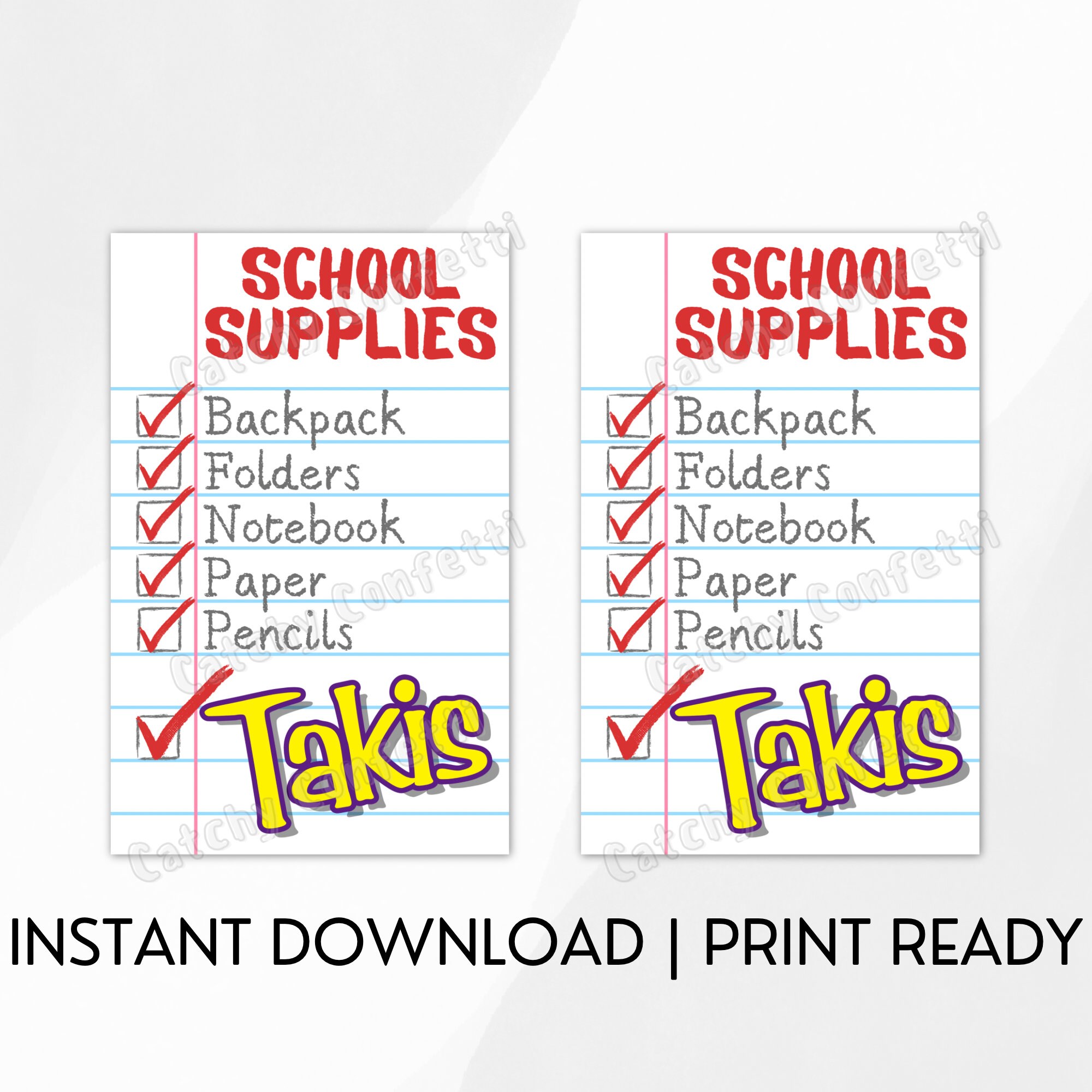 Takis Back to School Gift Tag - School Supplies Includes Takis - Non ...