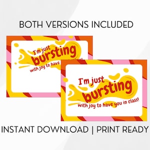 Bursting With Joy in My Class - Starburst Back to School Gift Tag - Non ...