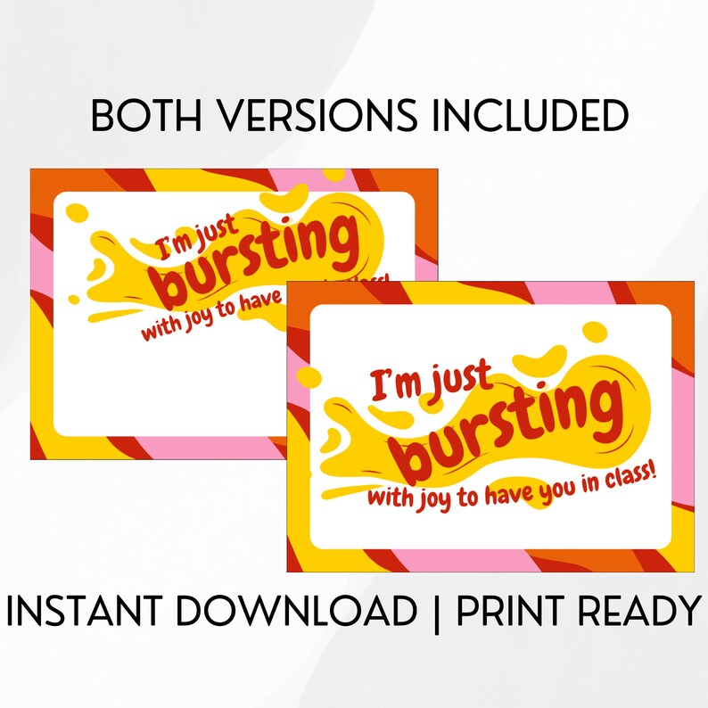 Bursting With Joy in My Class - Starburst Back to School Gift Tag - Non ...