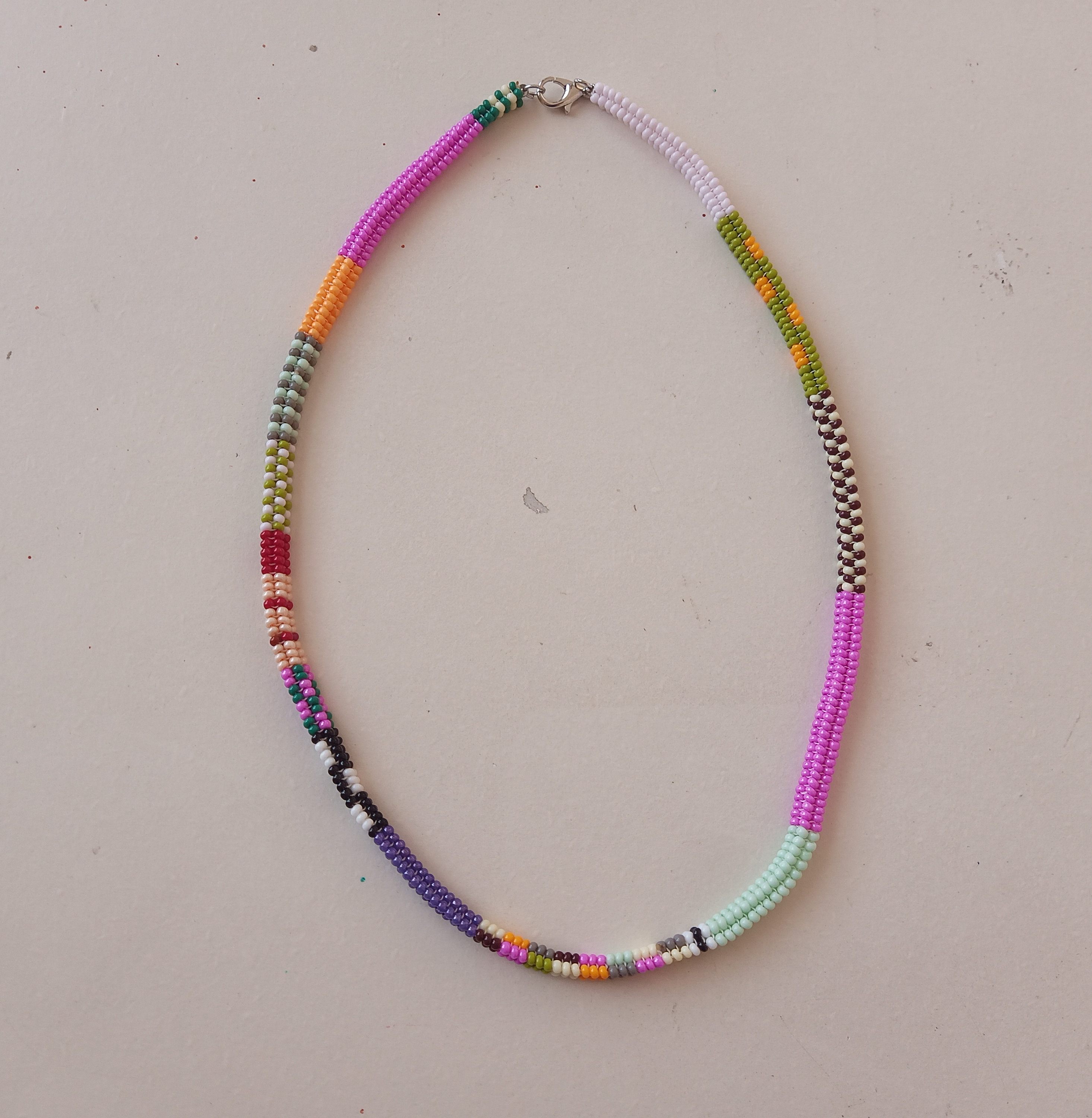 Hand Woven Colorful Necklace, Beaded Necklace, Seed Beaded Necklacehand ...