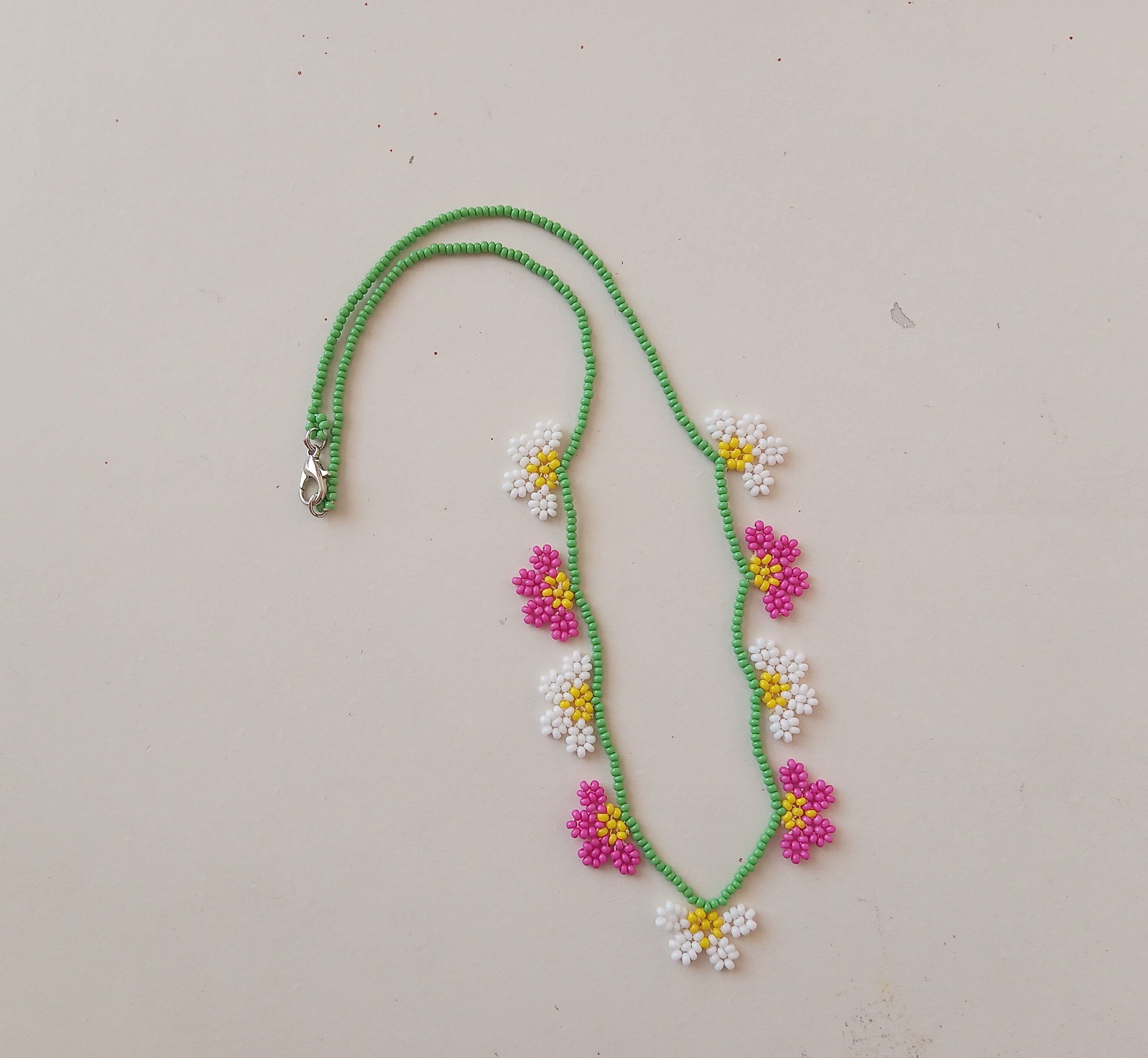Two Flower Necklace Set, Daisy Necklace, Colorful Flower Necklace ...