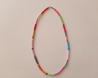 Hand-woven Necklace, Colorful Necklace, Bohemian Necklace, Colorful ...