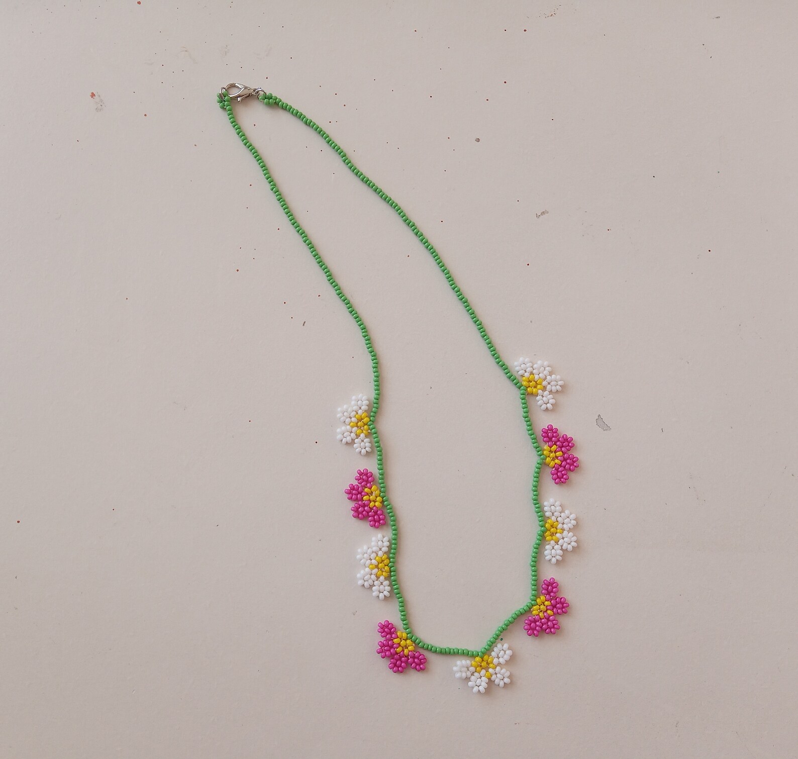 Two Flower Necklace Set, Daisy Necklace, Colorful Flower Necklace ...
