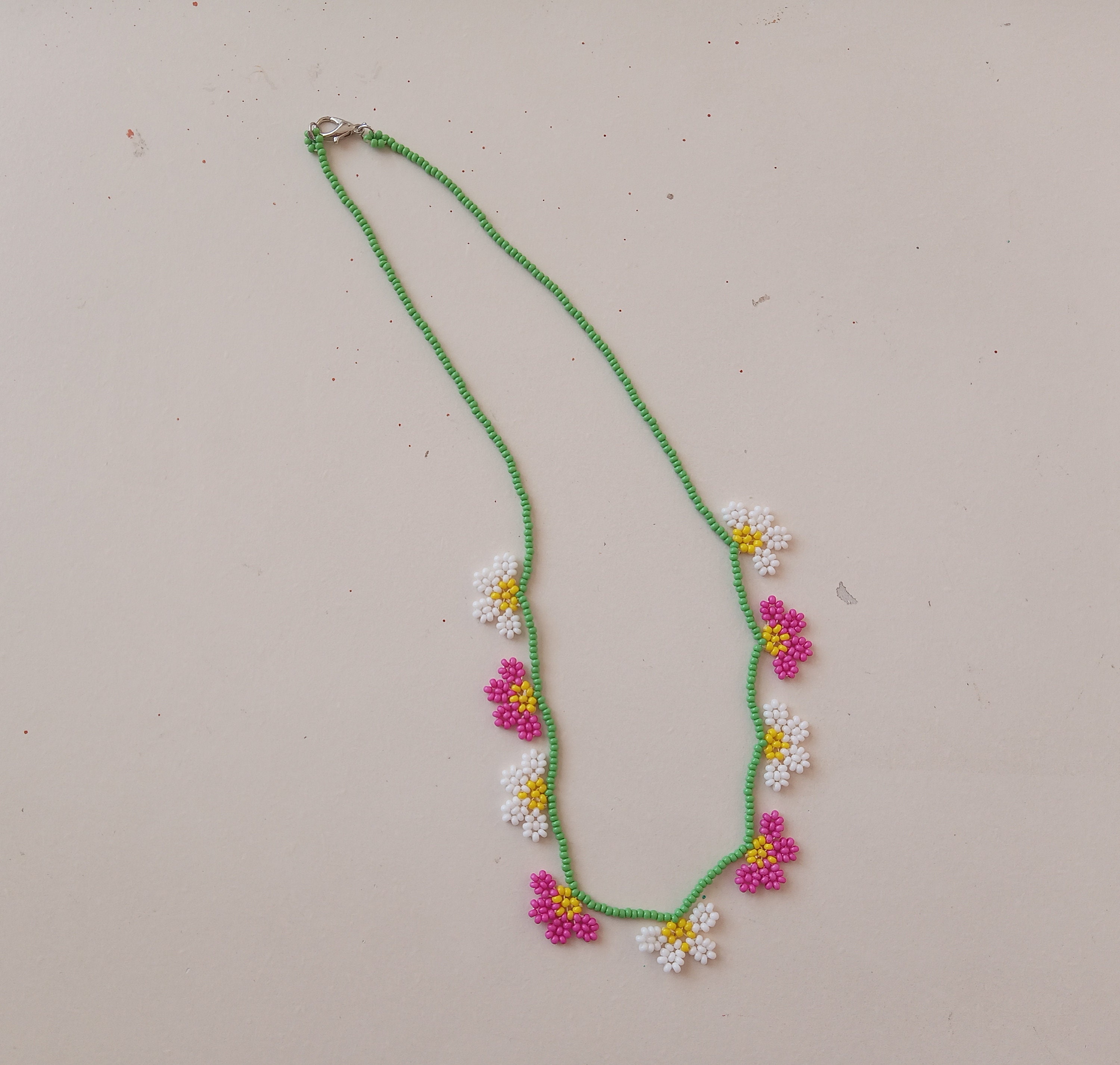 Two Flower Necklace Set, Daisy Necklace, Colorful Flower Necklace ...