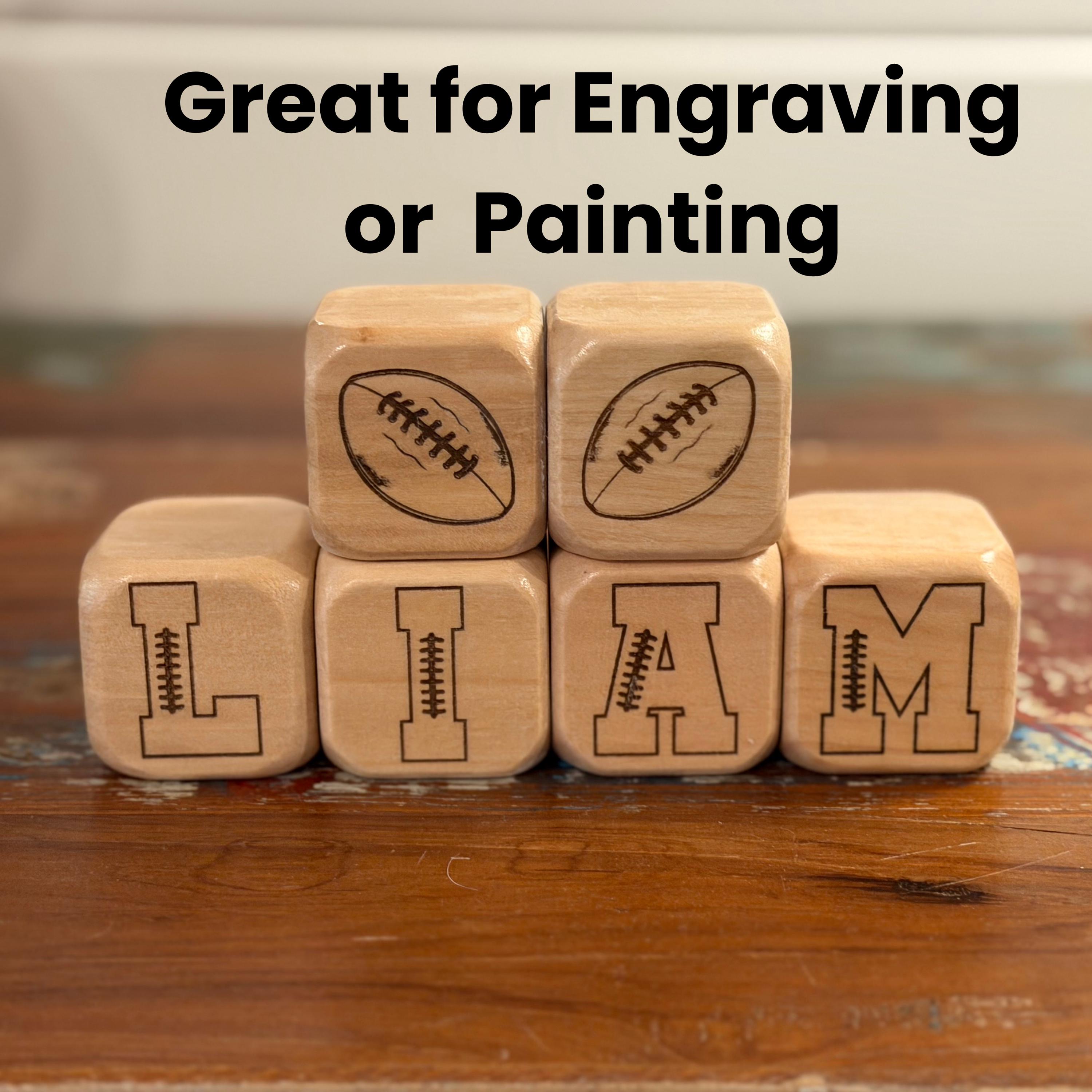 Blank Wooden Blocks for Crafts, Laser Engraving, Painting, Game Making ...