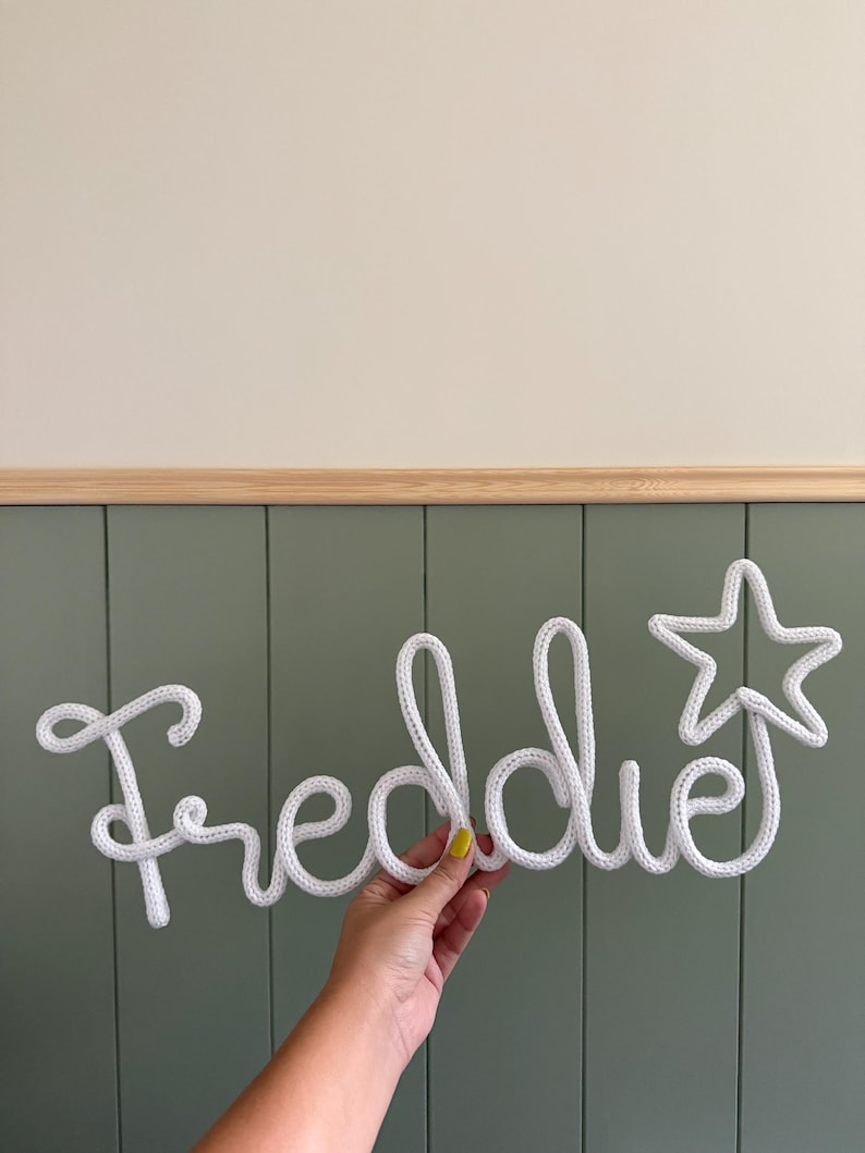 Personalized Knitted Wire Name Sign With Stars: Nursery Decor. Boy Wall ...