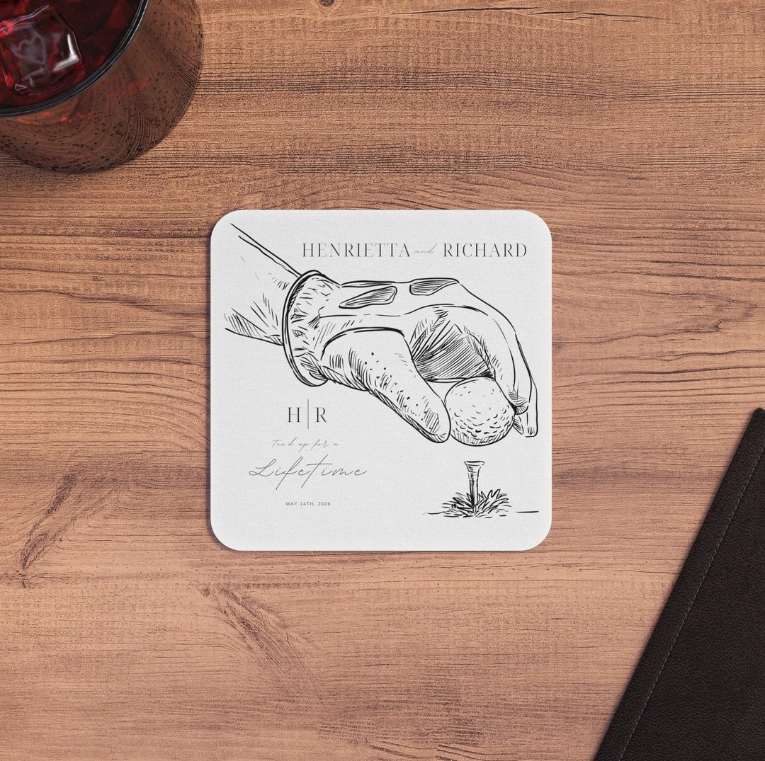 Personalized Golf Wedding Party Favors Drink Coasters (50, 100 Pcs ...