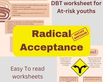 DBT Radical Acceptance Worksheet Editable / Fillable PDF Template for ...
