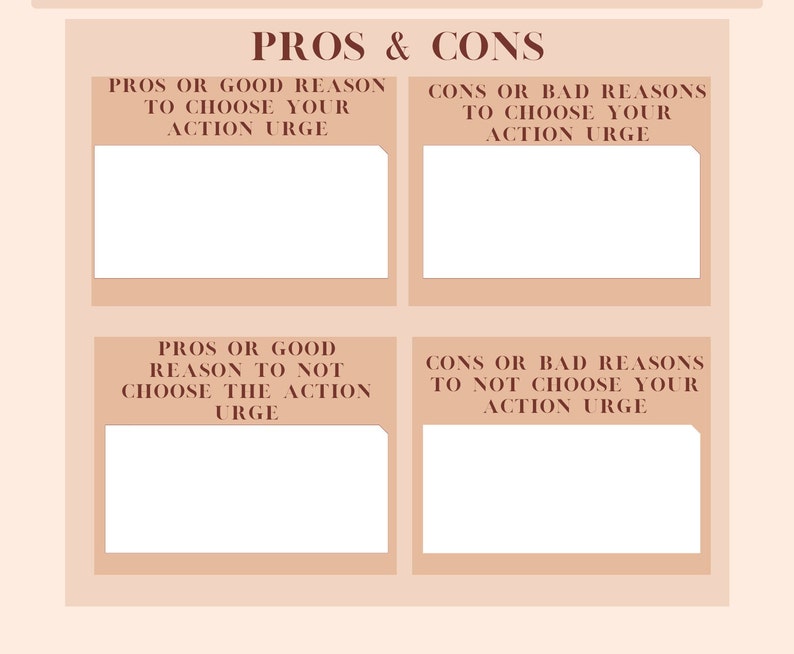 DBT PROS & CONS Worksheet - Etsy