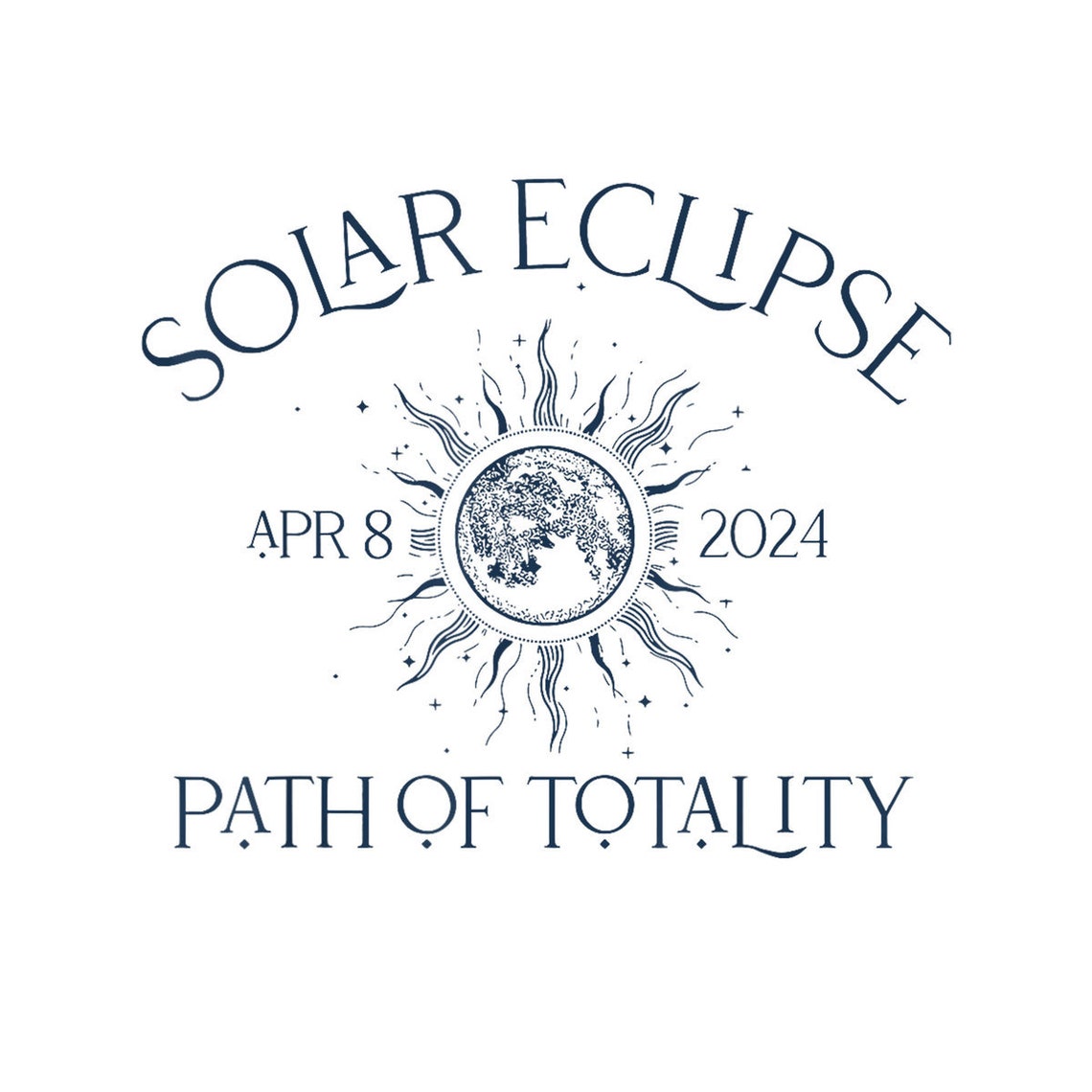 Solar Eclipse 2024 Path of Totality Total Solar Digital PNG - Etsy