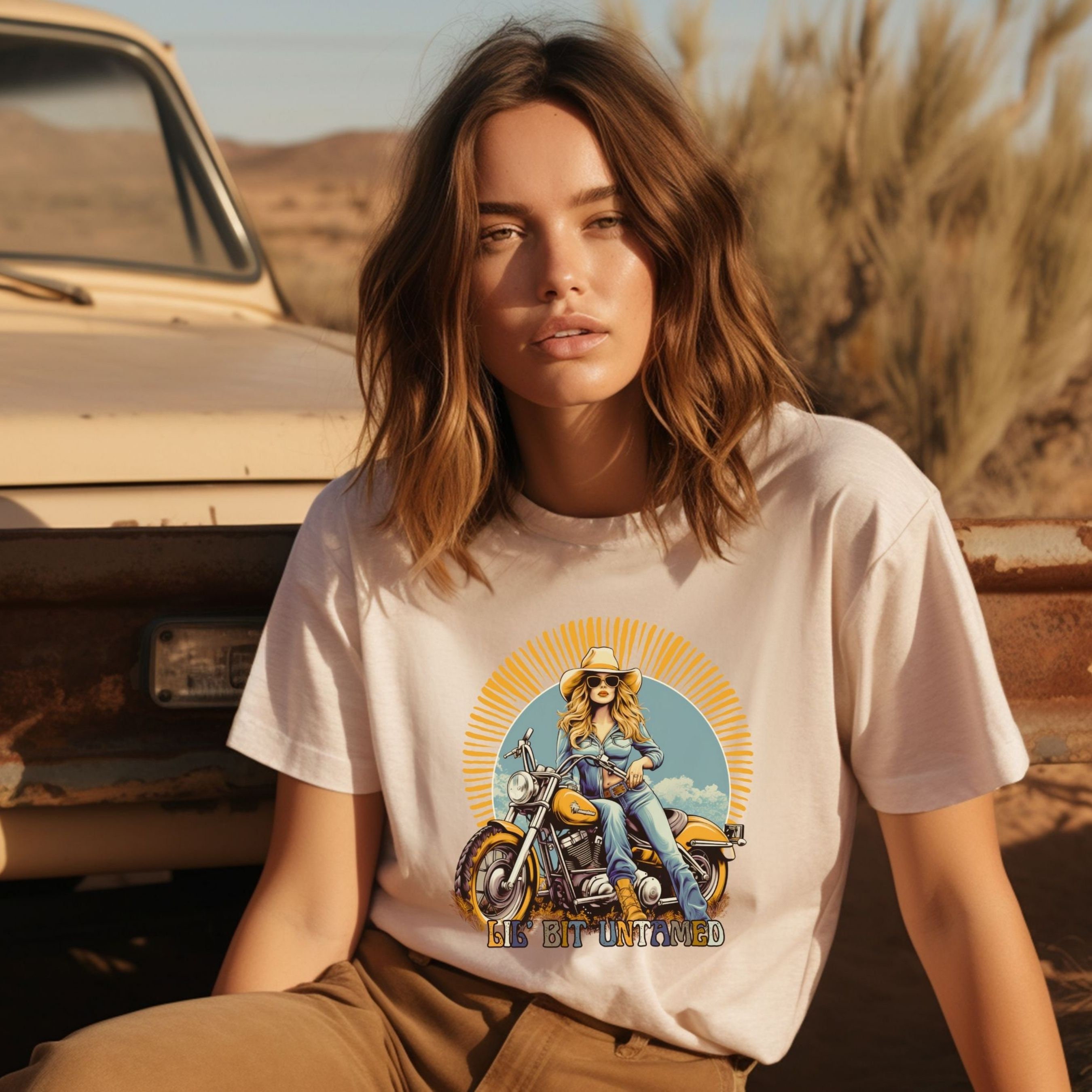 Retro Lil'bit Untamed Girl Rider SVG, Wild West County Girl Biker ...