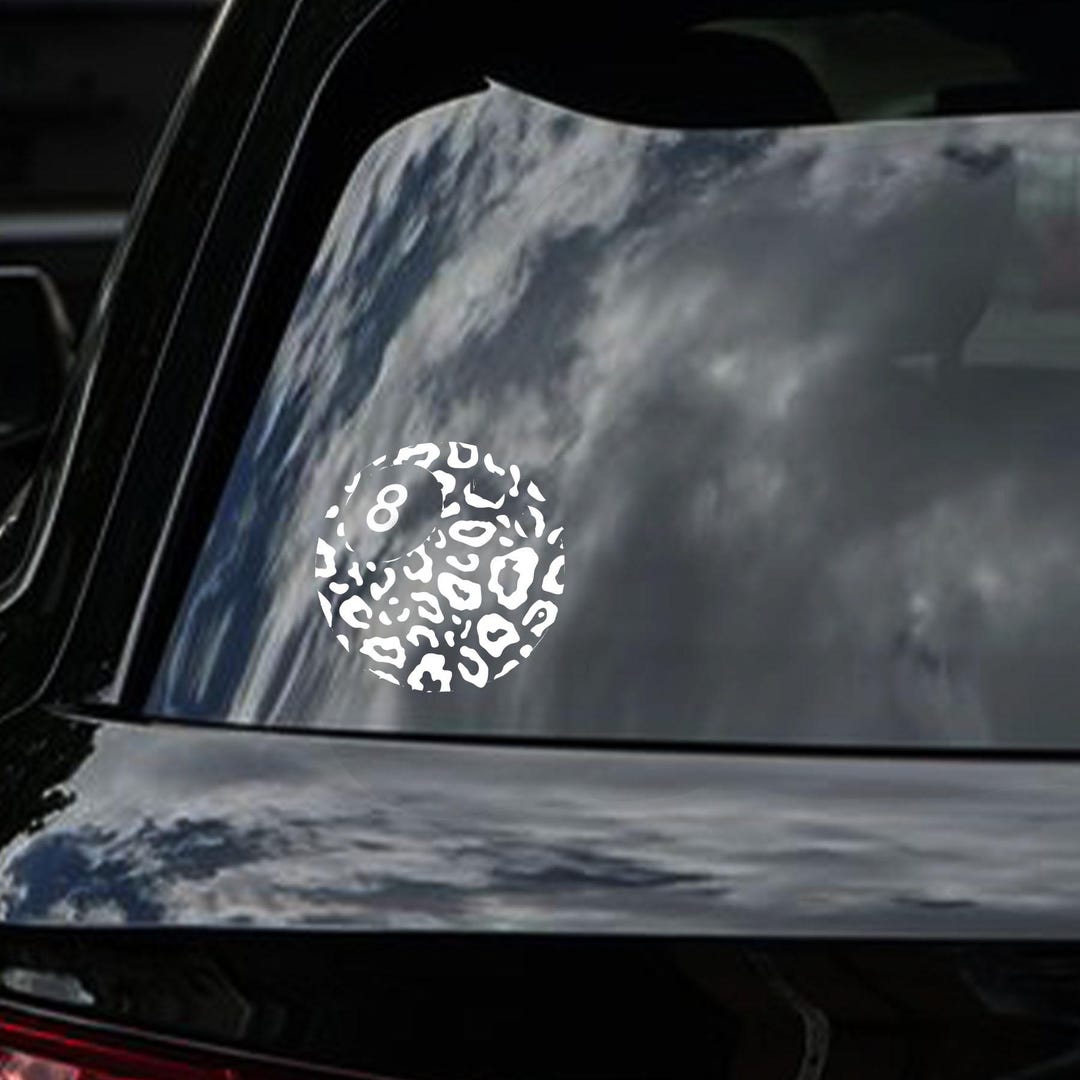 Leopard 8 Ball Sticker Cheetah Print Sticker Chic Car Sticker Cute Car ...