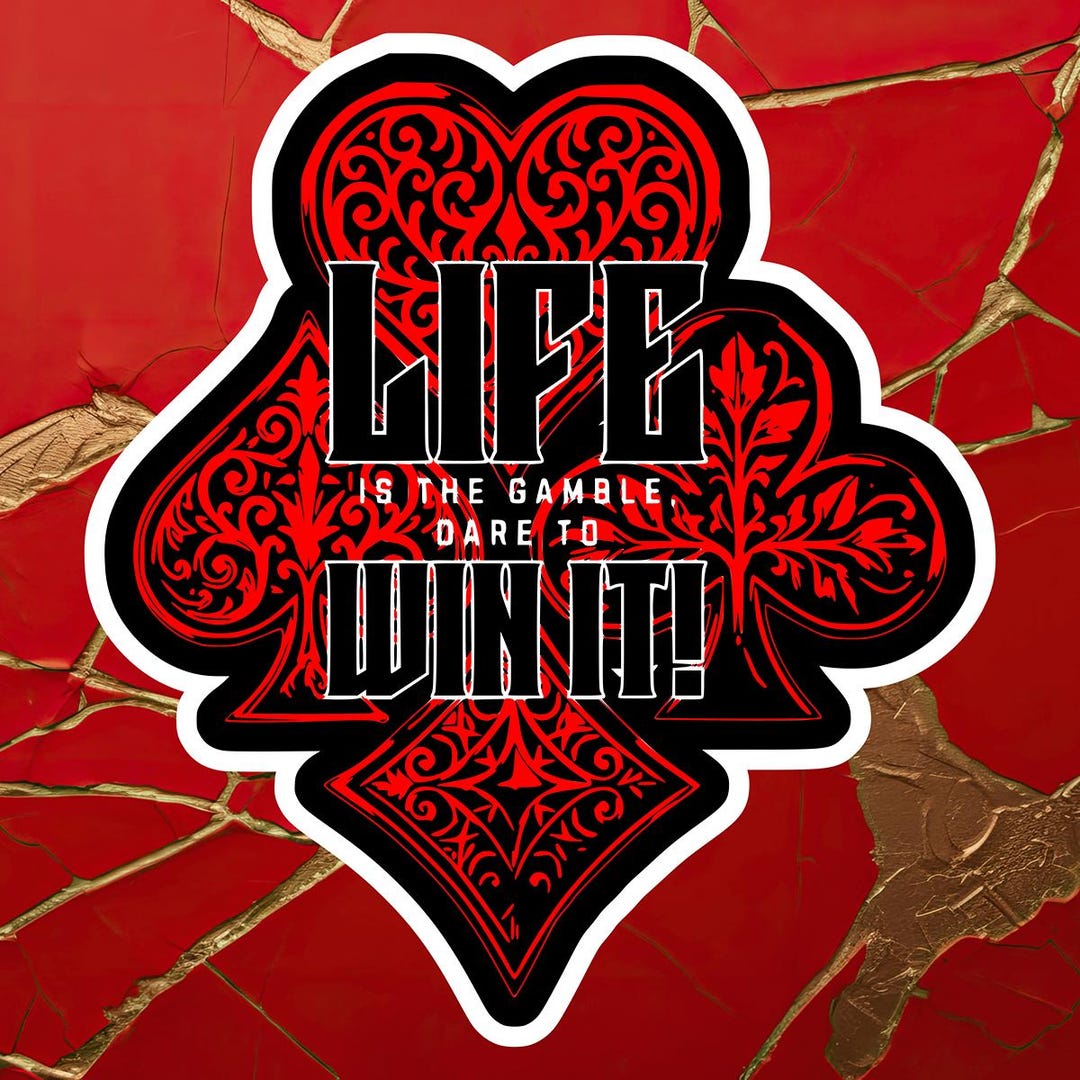 LIFE GAMBLE WIN Motivational Kiss-cut Vinyl Decal Sticker - Etsy