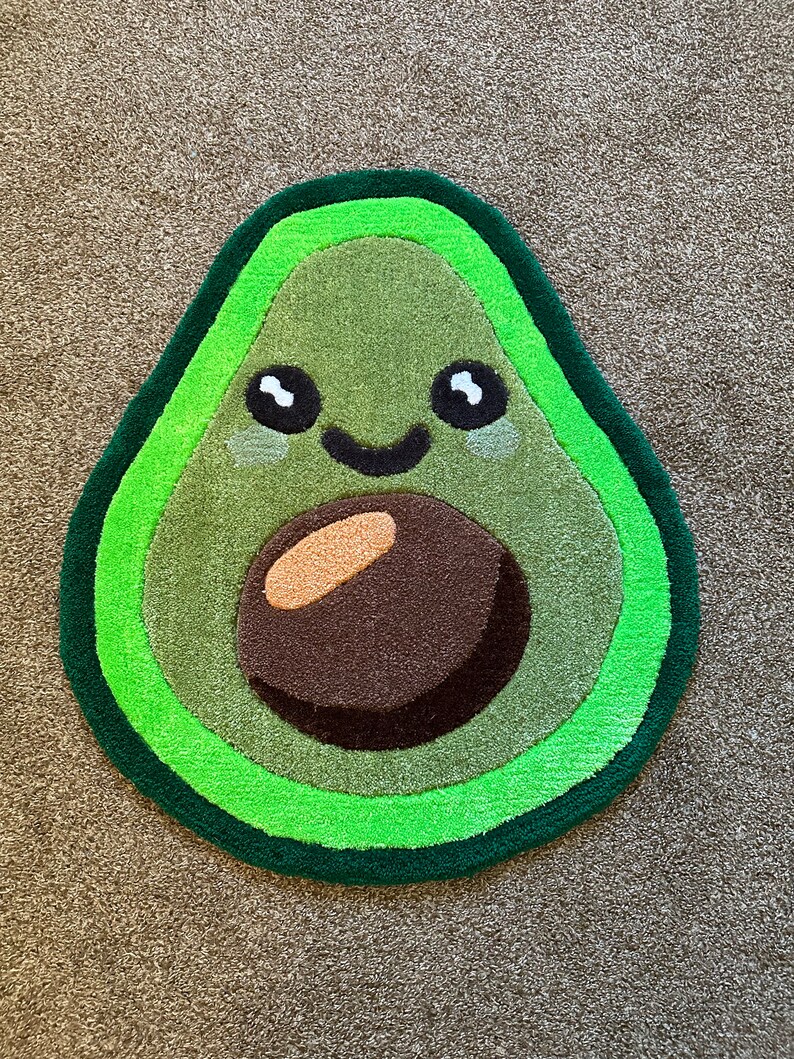 Tufted Rug Handmade Cute Avocado - Etsy