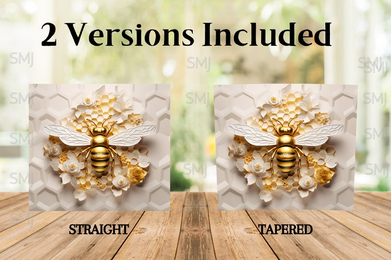 Gold Bee Honeycomb Tumbler Design: 20oz Skinny Tumbler Wrap (PNG ...
