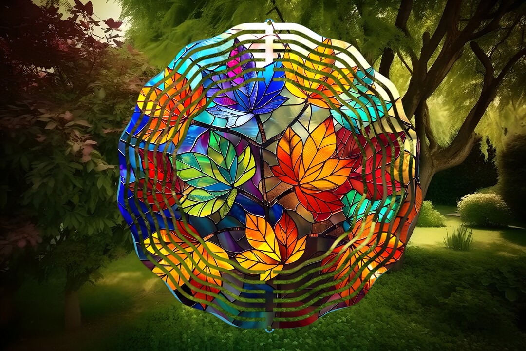 Fall Leaves Wind Spinner Sublimation Design: 10-inch Round (PNG) - Etsy