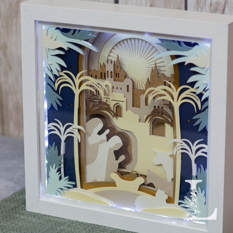 Nativity Scene Shadow Box Cut File - Christmas Lightbox Scene - Layered ...