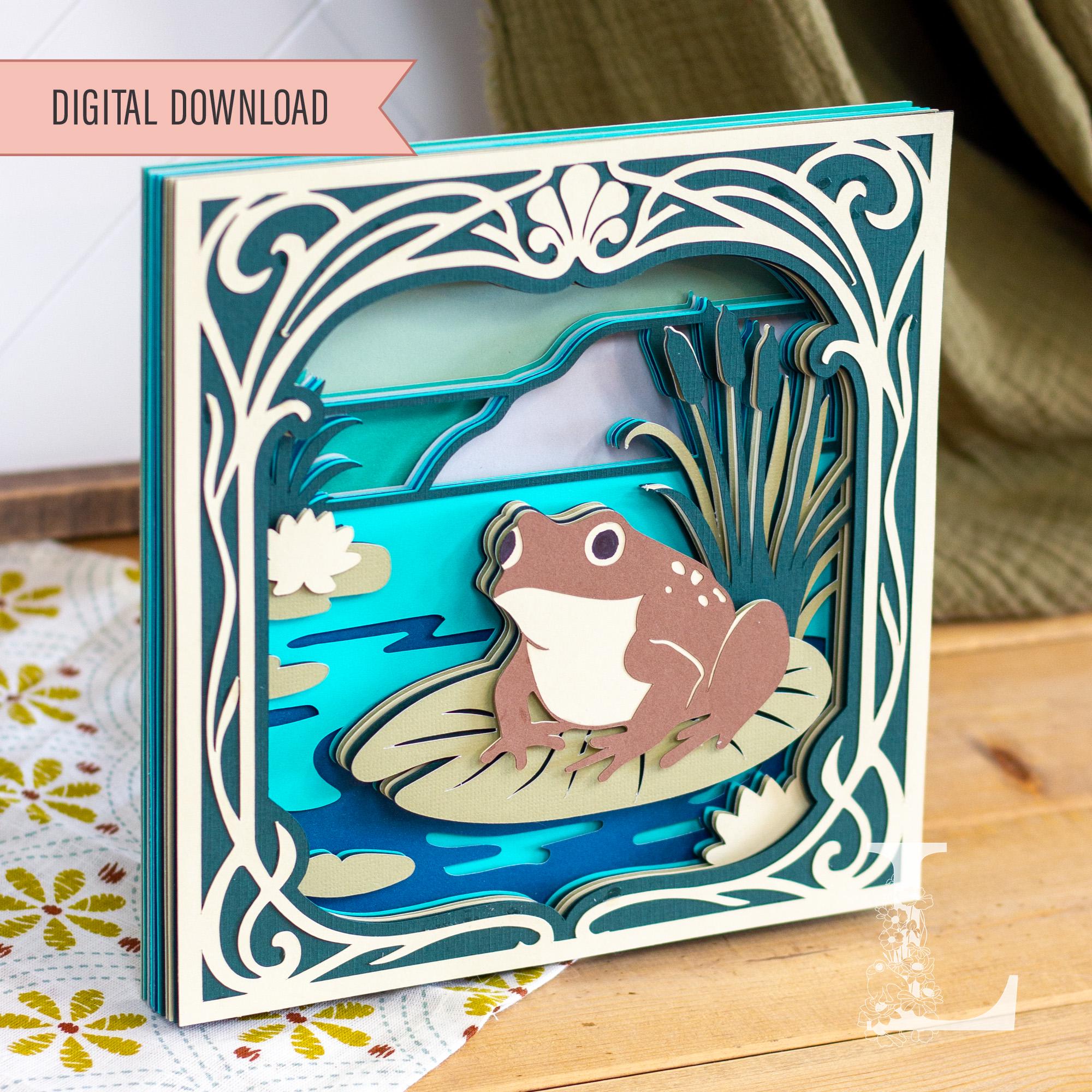 Frog Shadow Box Cut File - Pond Lightbox Scene - Layered Shadowbox ...