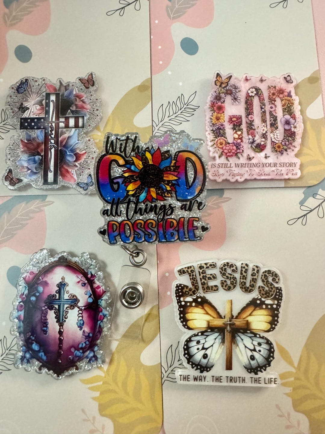 Faith Inspired Interchangeable Badge Reel | Religious Badge Reel ...