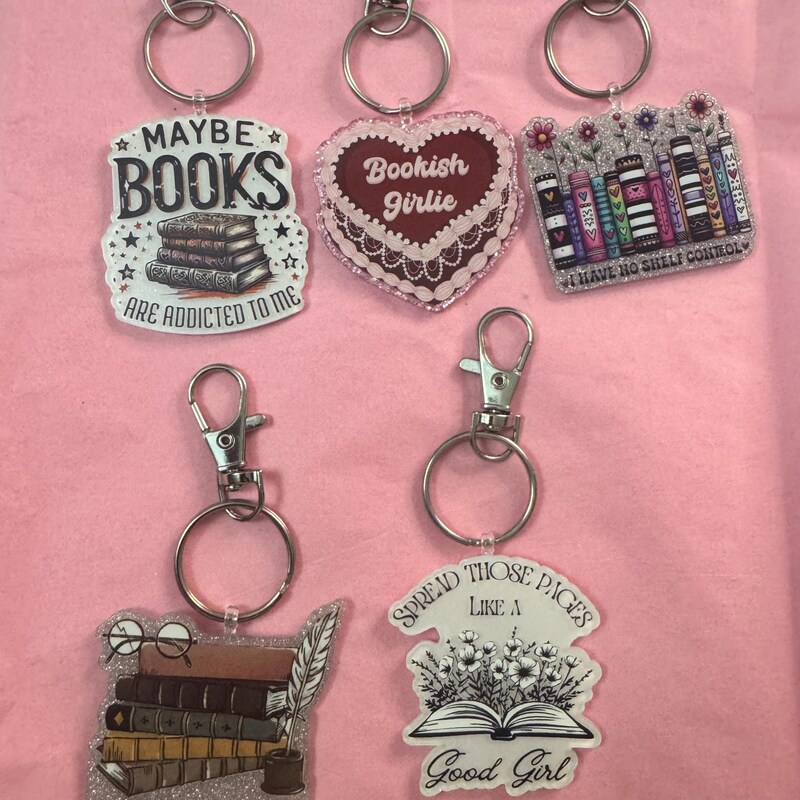 Bookish Keychain - Etsy