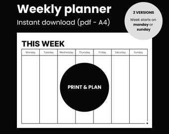Plan Your Weeks With This Printable Weekly Planner:) (digital Download ...