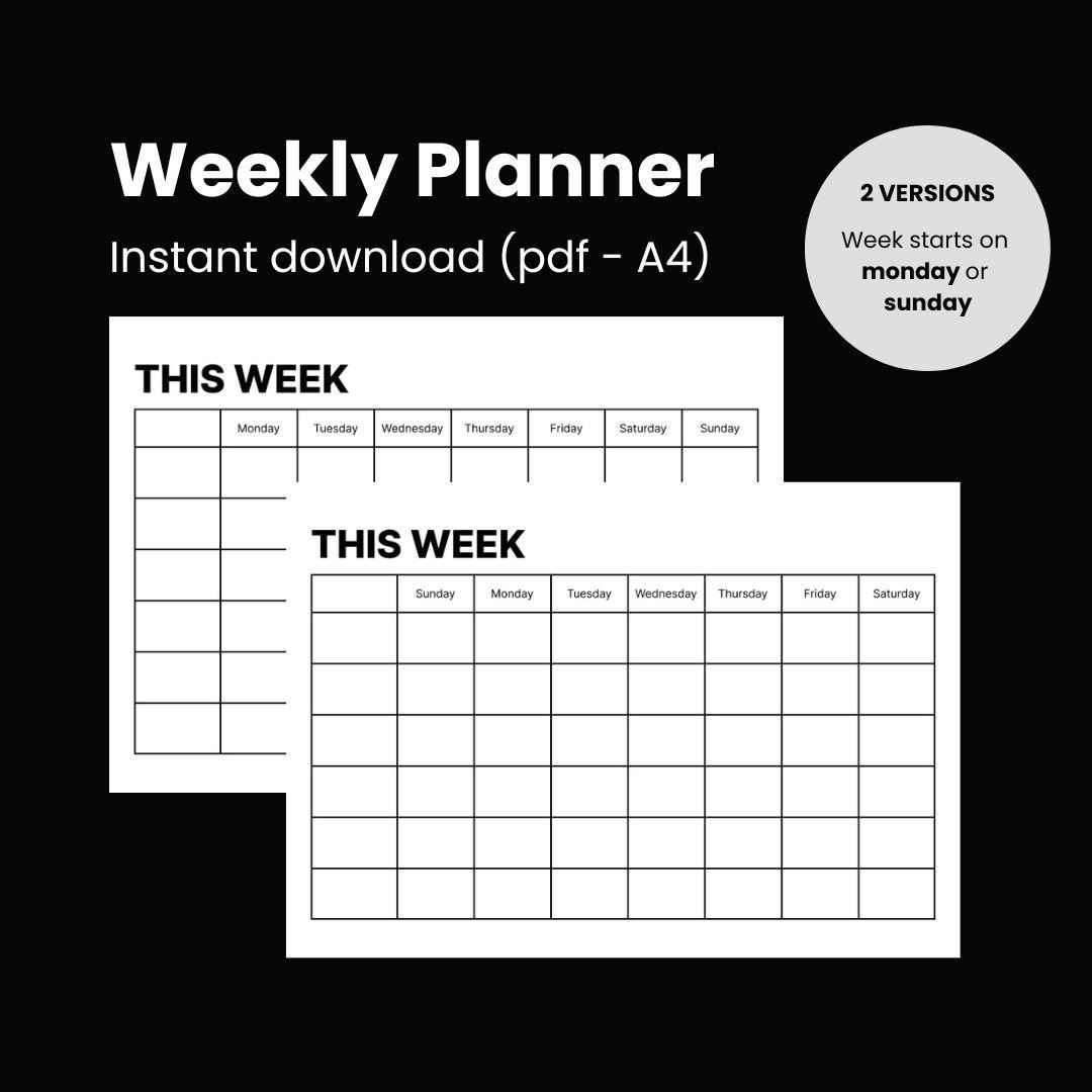 Printable Weekly Planner - Family Planner *plan My Week* (digital ...