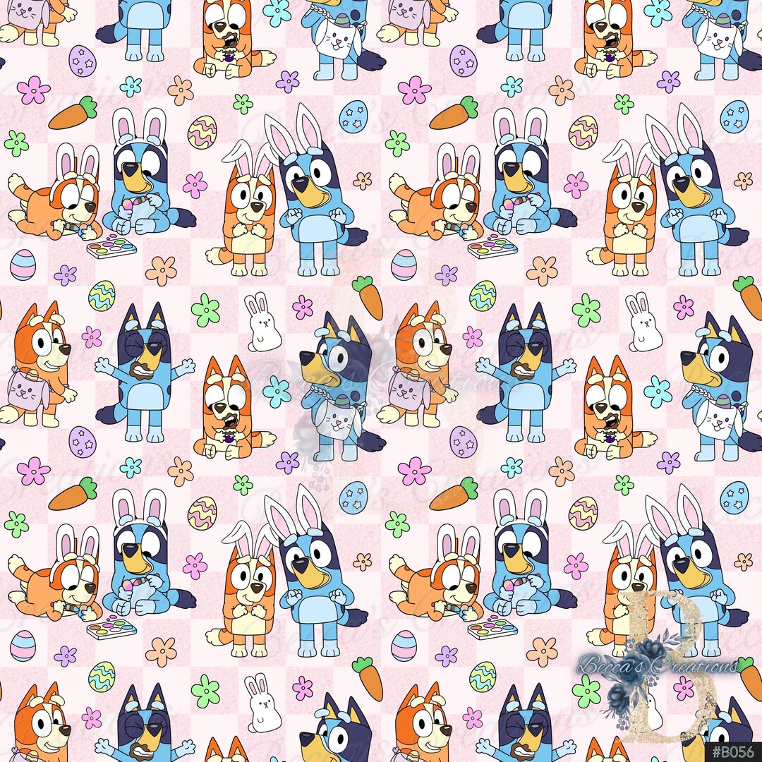 Easter Heelers Seamless Pattern, Blue Dog Seamless File - Etsy Australia