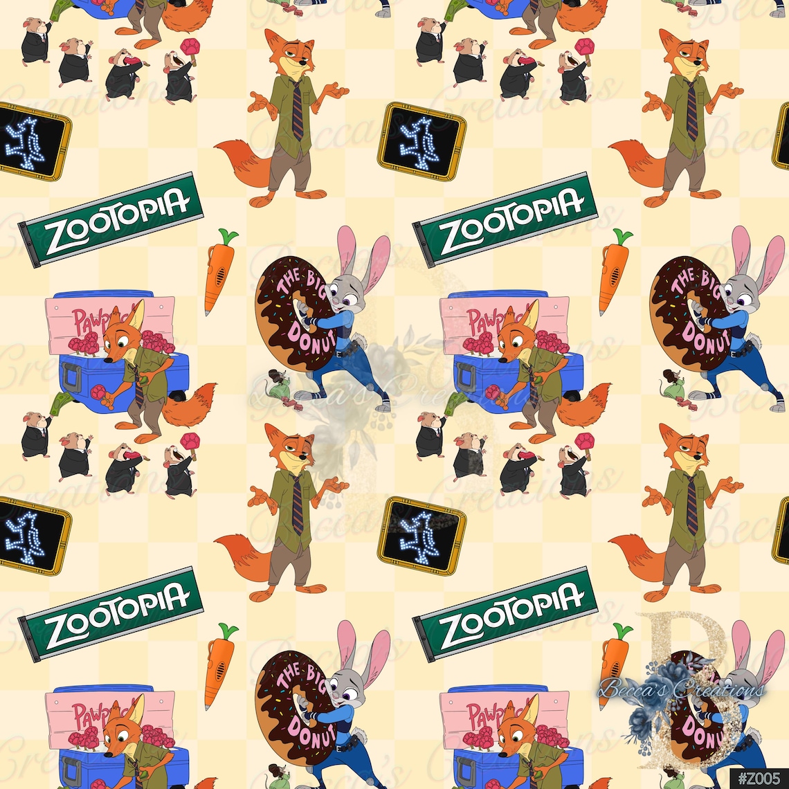 Zootopia Seamless Pattern - Etsy