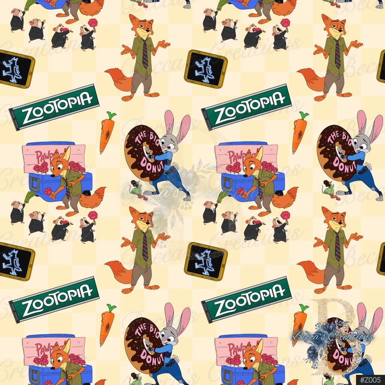 Zootopia Seamless Pattern - Etsy