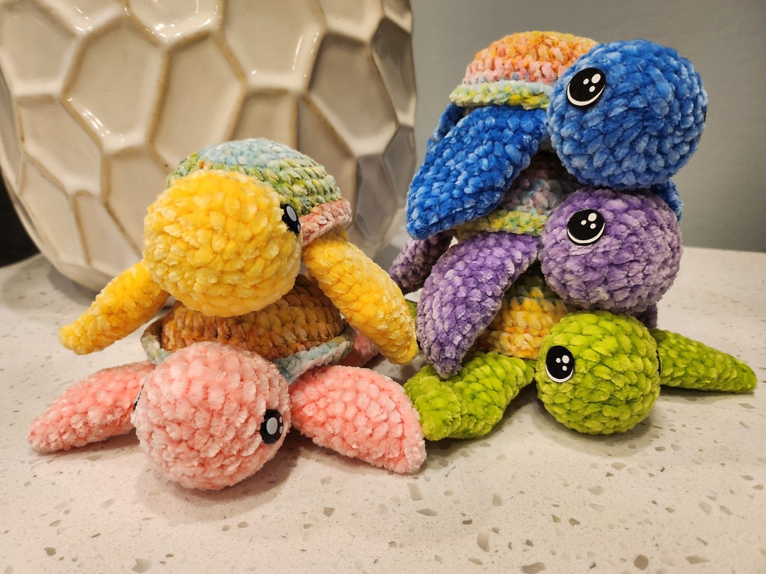 Mini Cute Rainbow Turtle Tortoise Plushie Plush Toy Crochet Kawaii - Etsy
