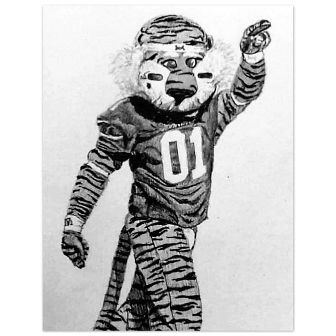 Aubie: AU Mascot | Auburn Football | Art | Hand Drawn Portrait - Etsy
