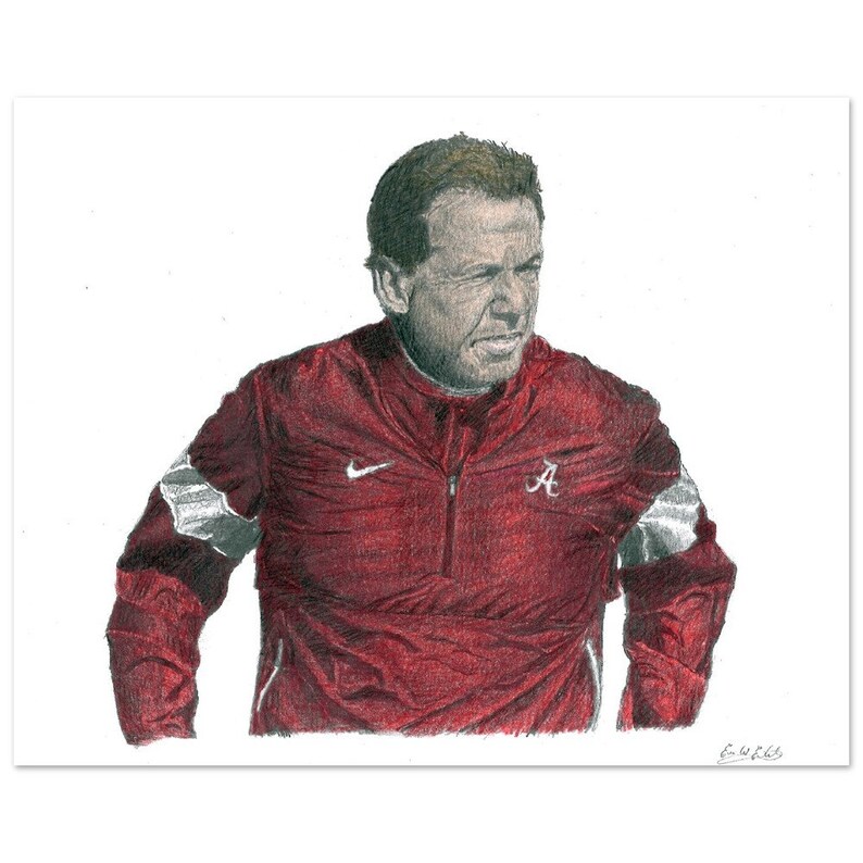 Nick Saban 2(color) | G.O.A.T | Alabama Football | Football | Art ...