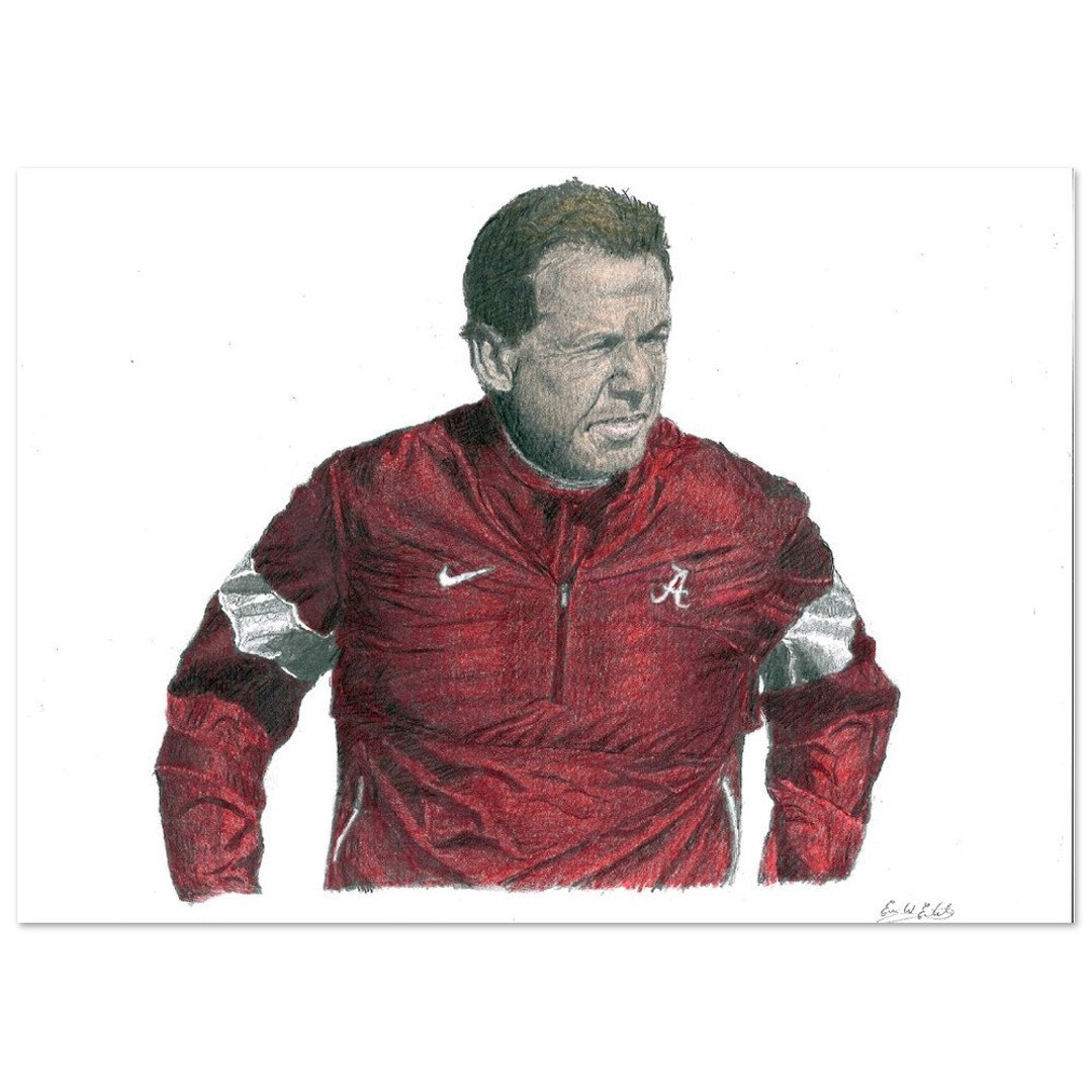 Nick Saban 2(color) | G.O.A.T | Alabama Football | Football | Art ...