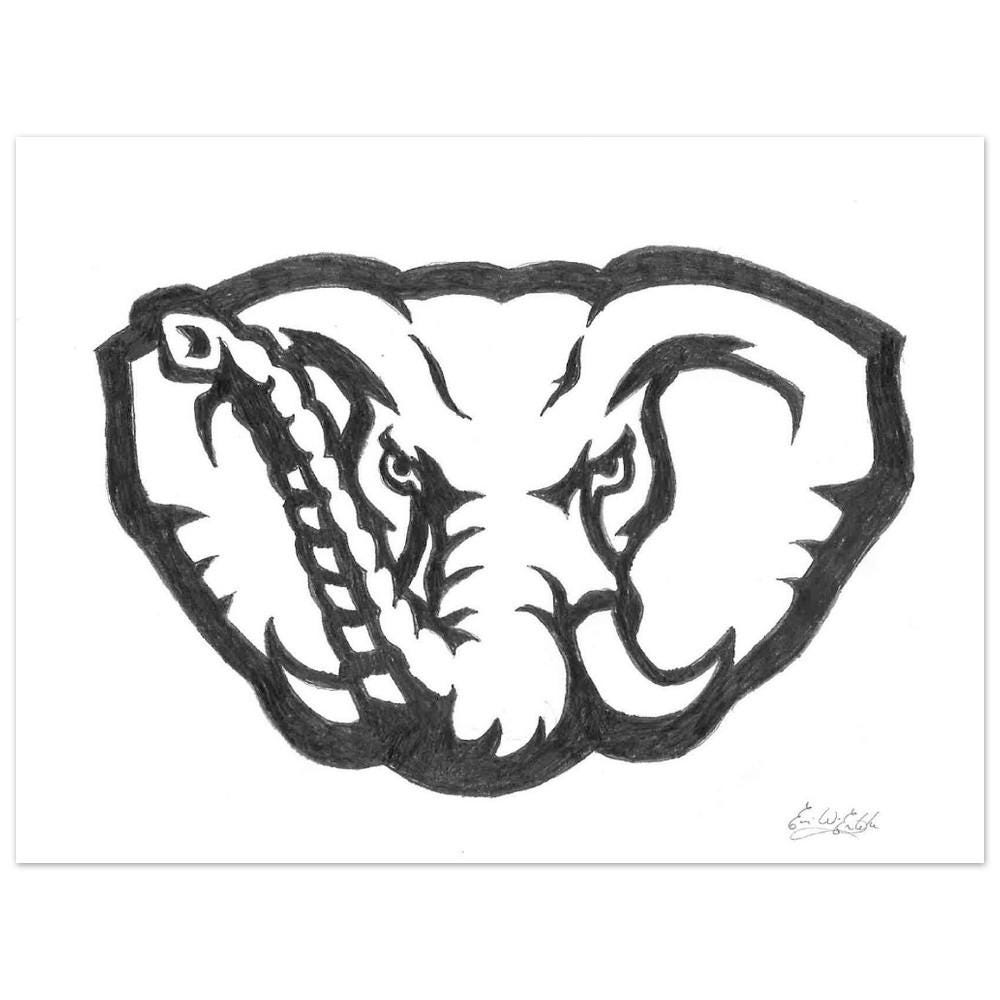 Alabama Football | Crimson Tide | Classic Logo | Elephant | College ...