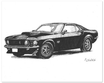 1969 Ford Mustang Boss 429 - Etsy