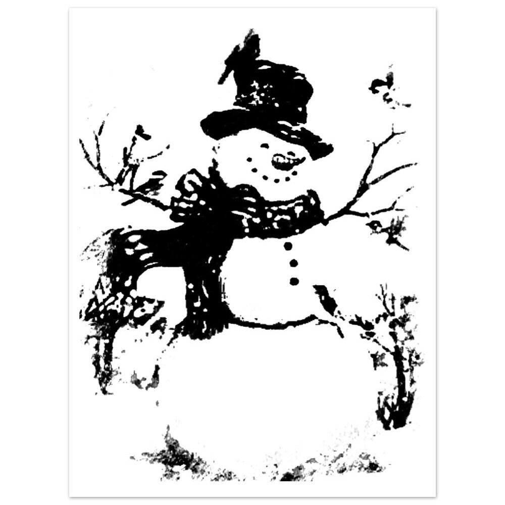 Frosty the Snowman Christmas Christmas Tree Art Cartoon Hand Drawn ...