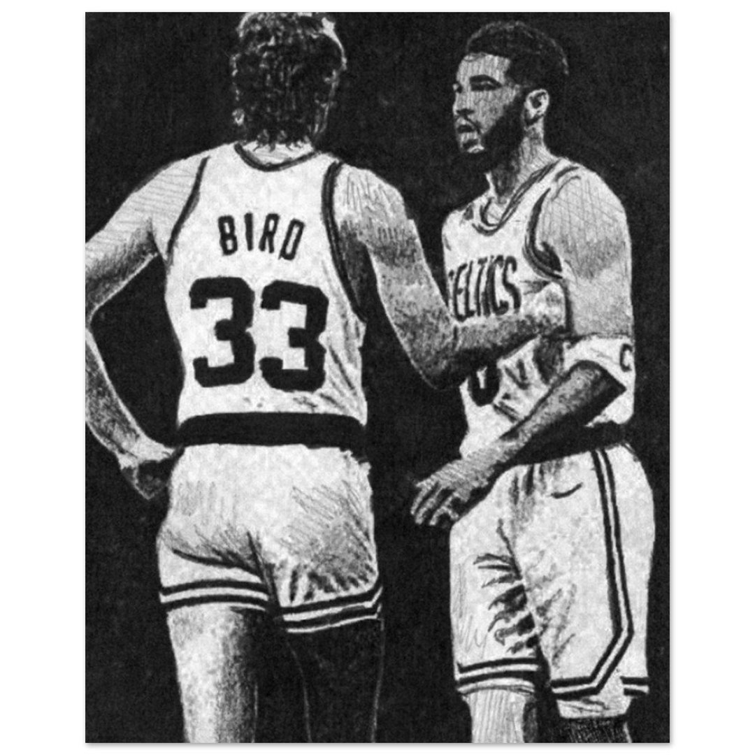 Larry Bird & Jayson Tatum | Celtics | Basketball | Art | Hand Drawn ...
