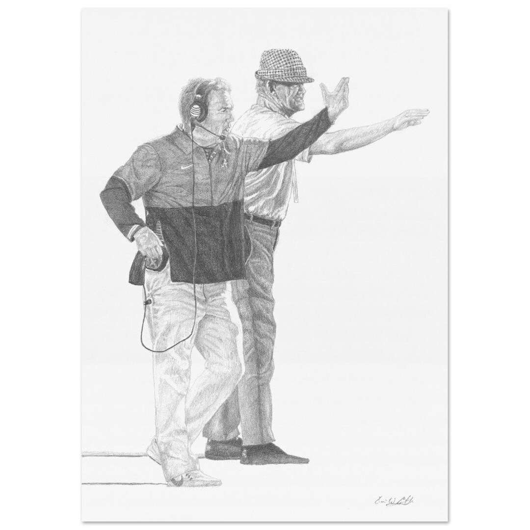 Saban & Bear | GOATS | College Football | Alabama Football | Art | Hand ...