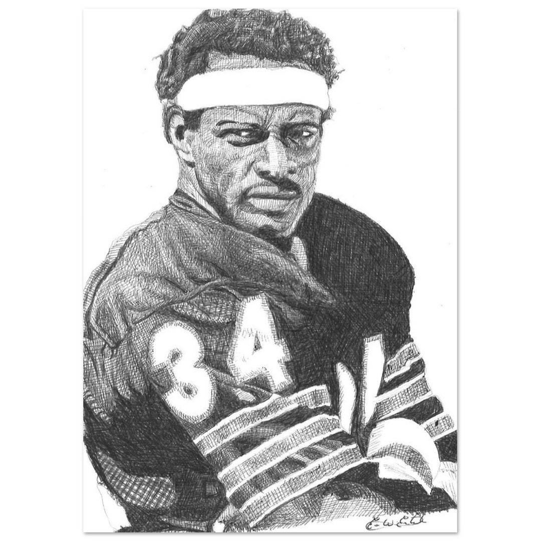 Walter Payton | "sweetness" | NFL Football | Chicago Bears | Art | Hand ...