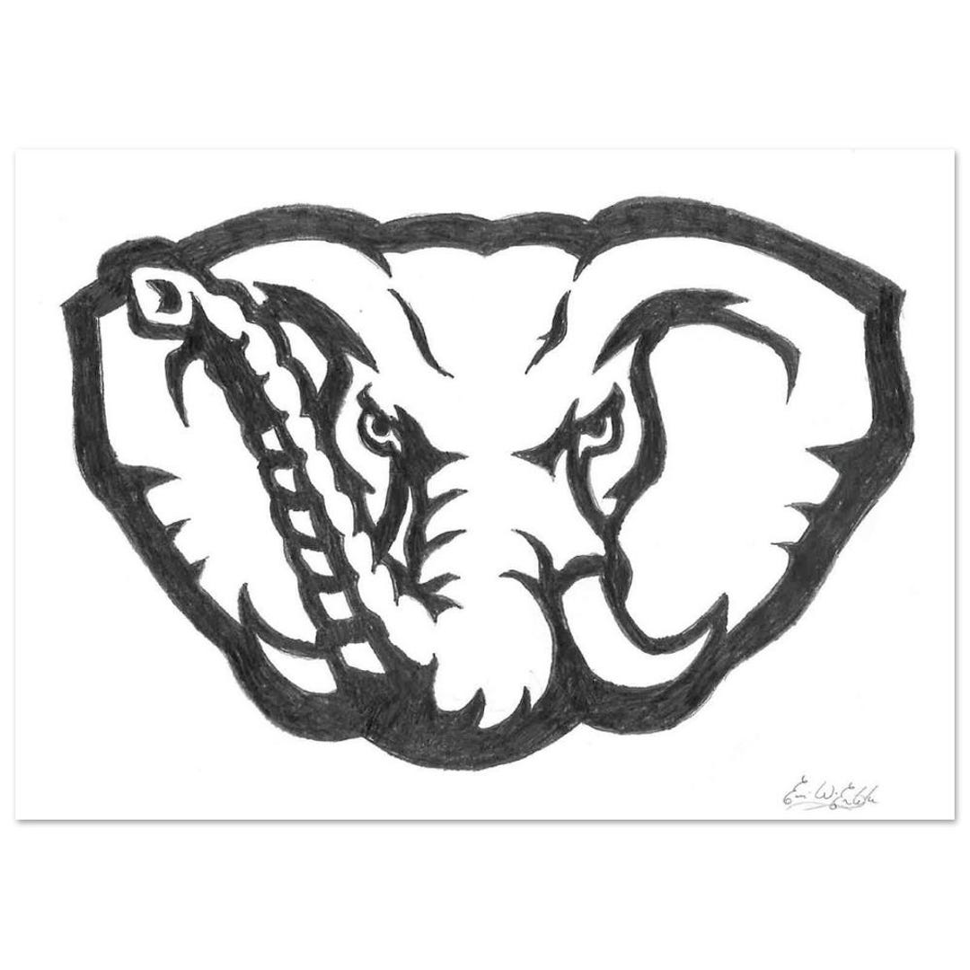 Alabama Football | Crimson Tide | Classic Logo | Elephant | College ...