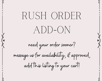Rush Order Add On - Etsy