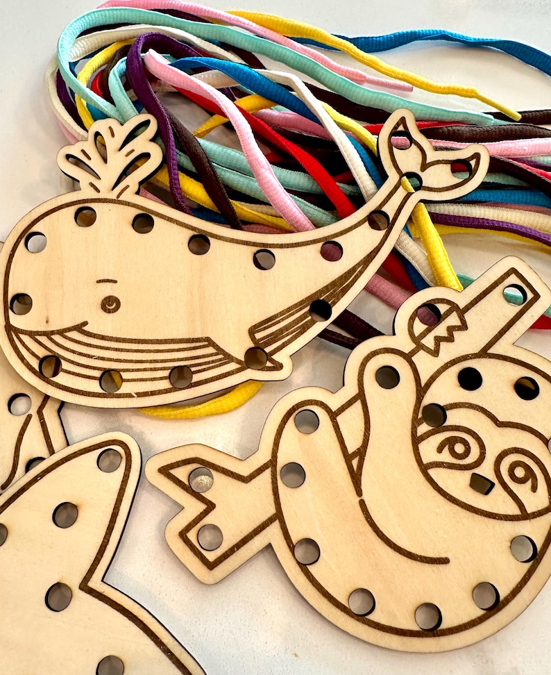 Animal Lacing Cards SVG PDF | Fine Motor Skills Activity | Preschool ...