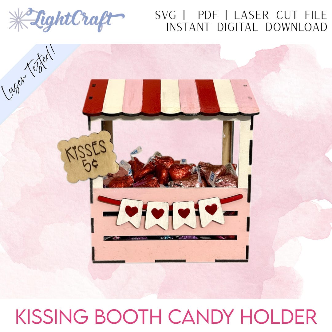 Little Kissing Booth SVG | Valentine Candy Holder | Hershey Kisses ...