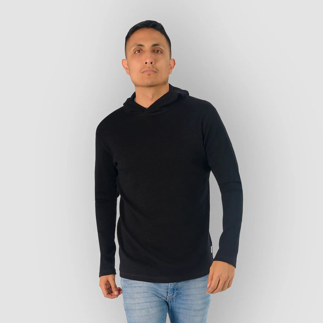 Men’s Alpaca Wool Pullover Hoodie 300 Lightweight – Anti-bacterial, No ...