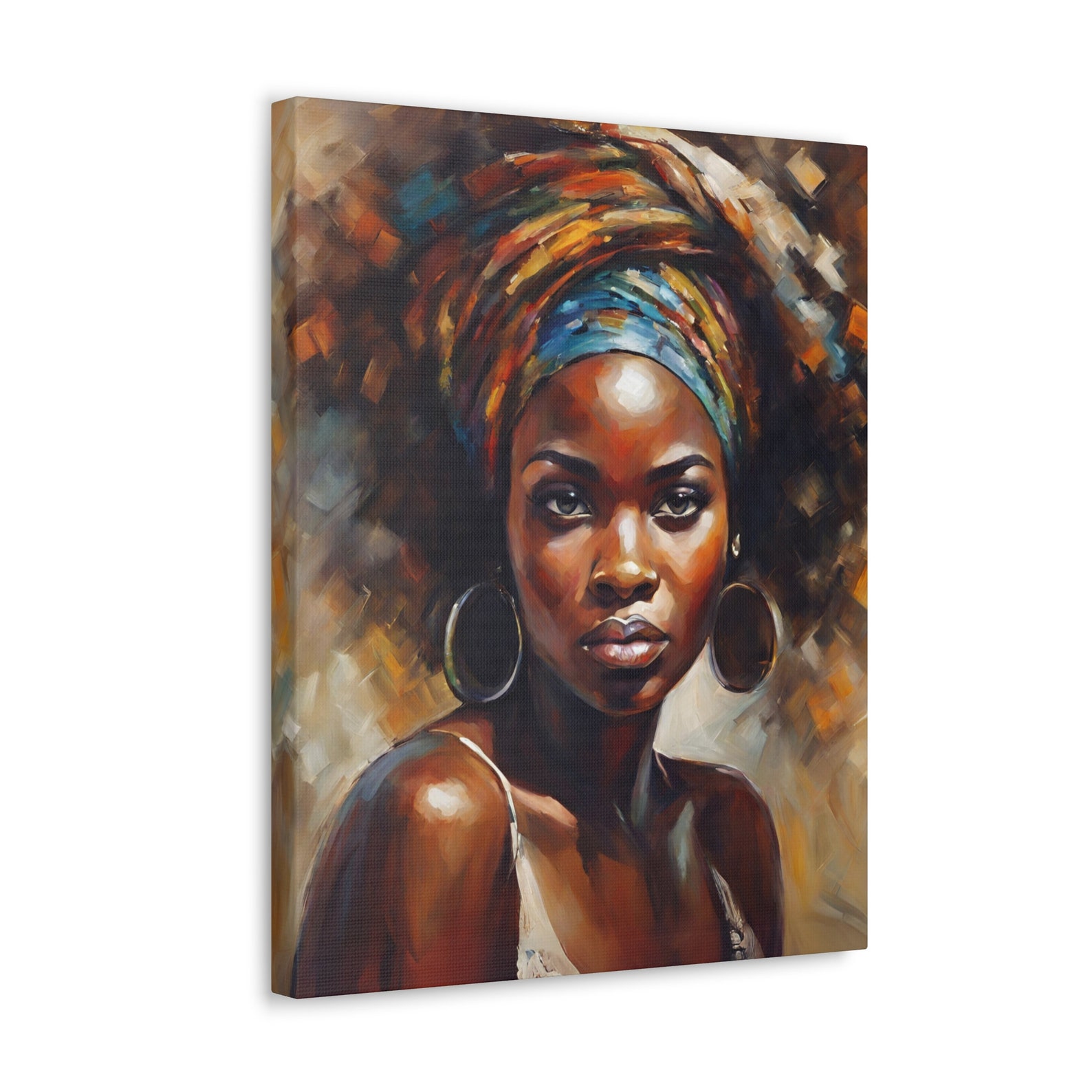 Radiant Beauty, Modern African American Woman, Impressionist Portrait ...