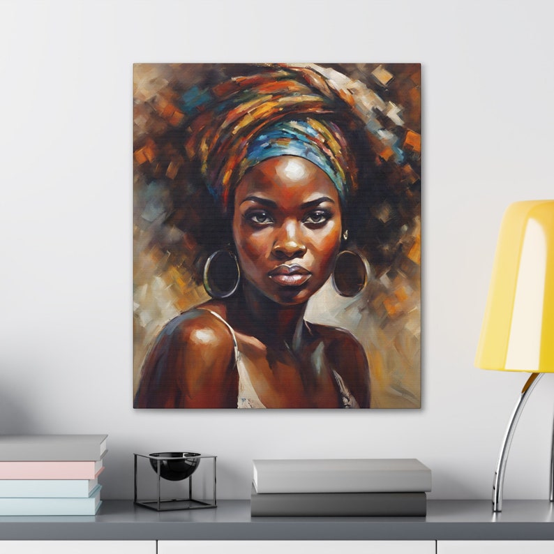 Radiant Beauty, Modern African American Woman, Impressionist Portrait ...