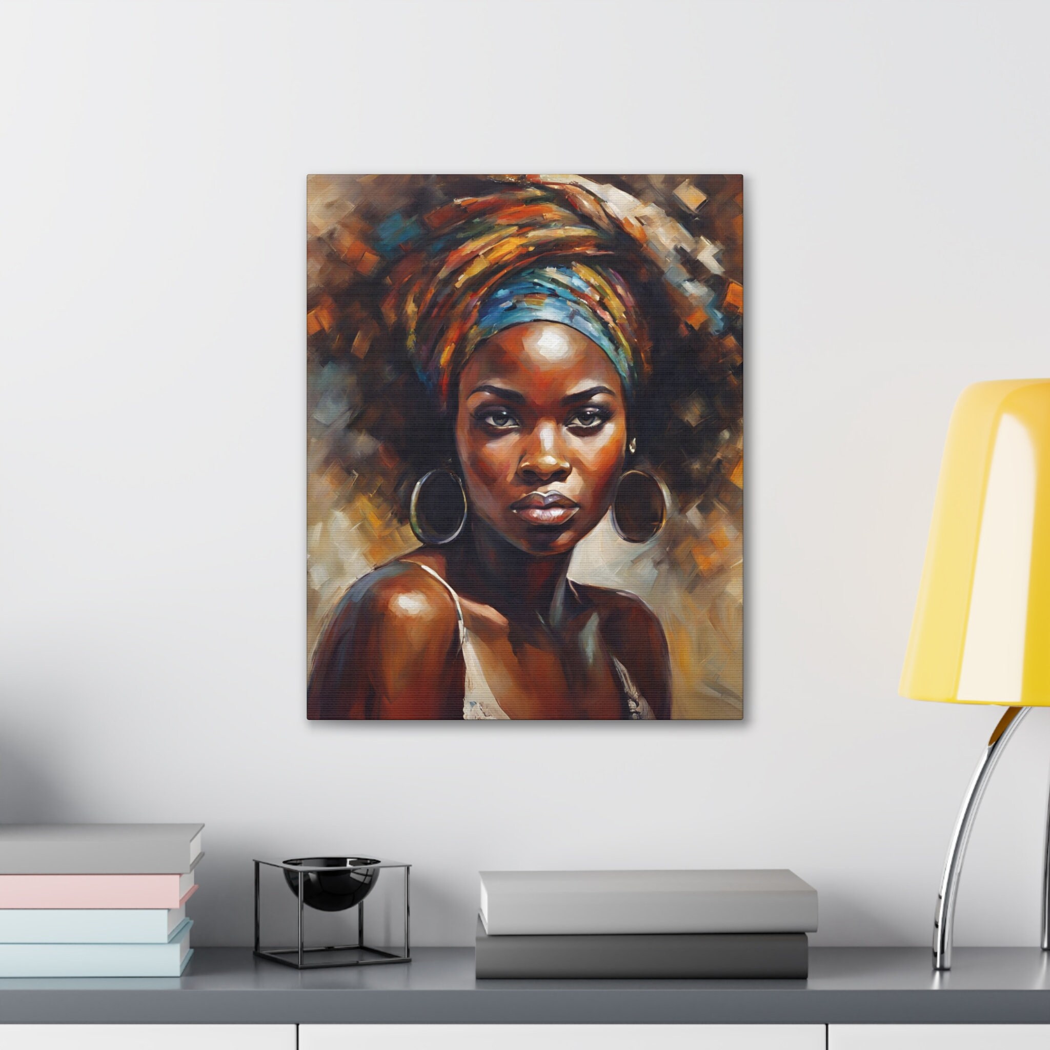 Radiant Beauty, Modern African American Woman, Impressionist Portrait ...