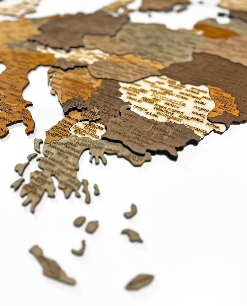 3D Wooden Puzzle Map of Europe: Wall Wood Decor, Education & Artistry ...